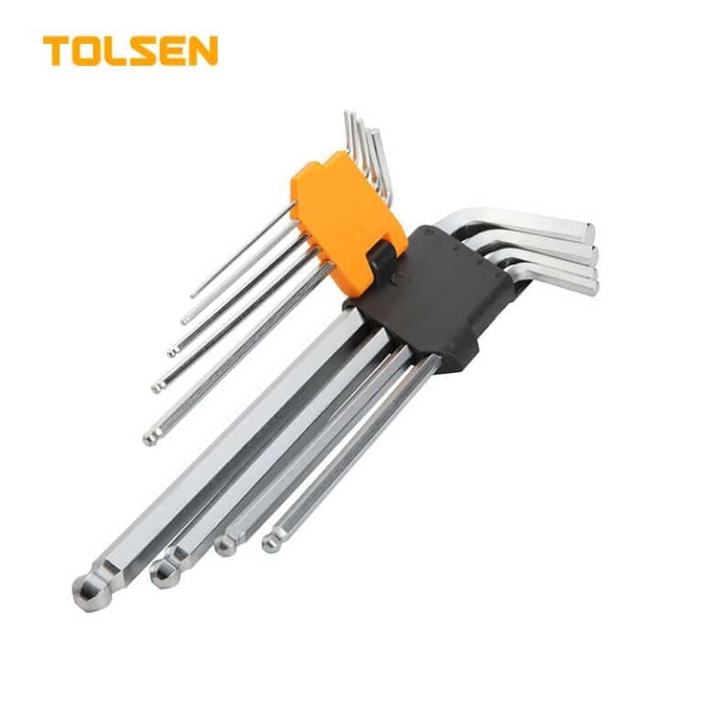 9PCS BALL POINT EXTRA-LONG ARM HEX KEY SET - TOLSEN® Tools
