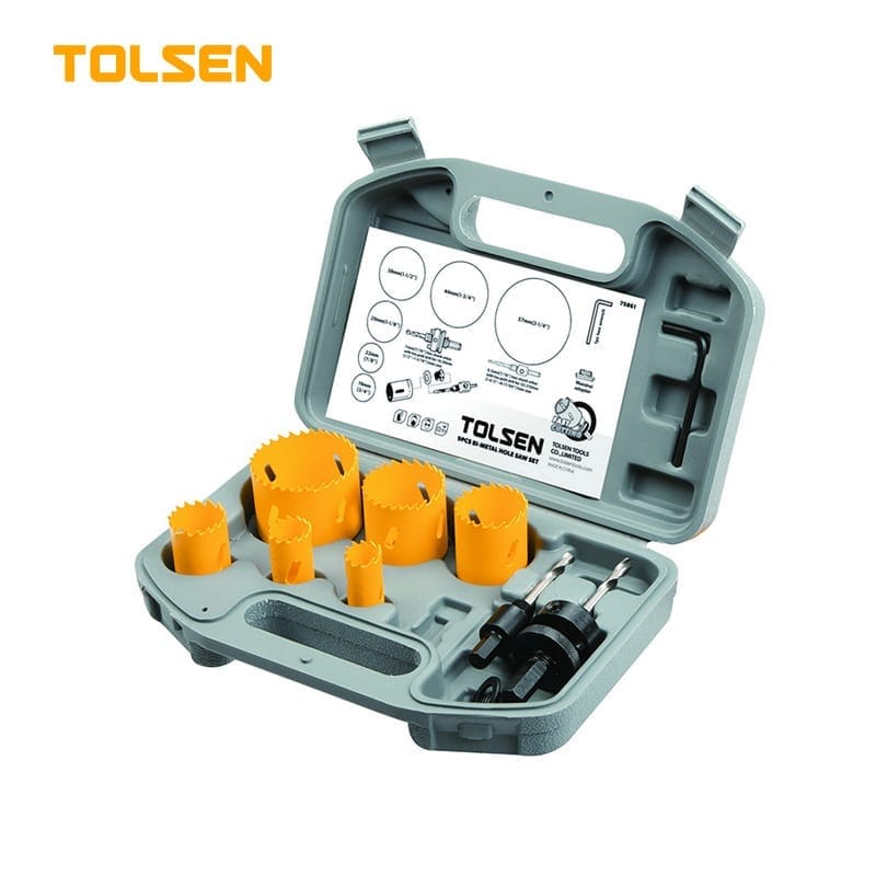 9PCS BI-METAL HOLE SAW SET - TOLSEN TOOLS