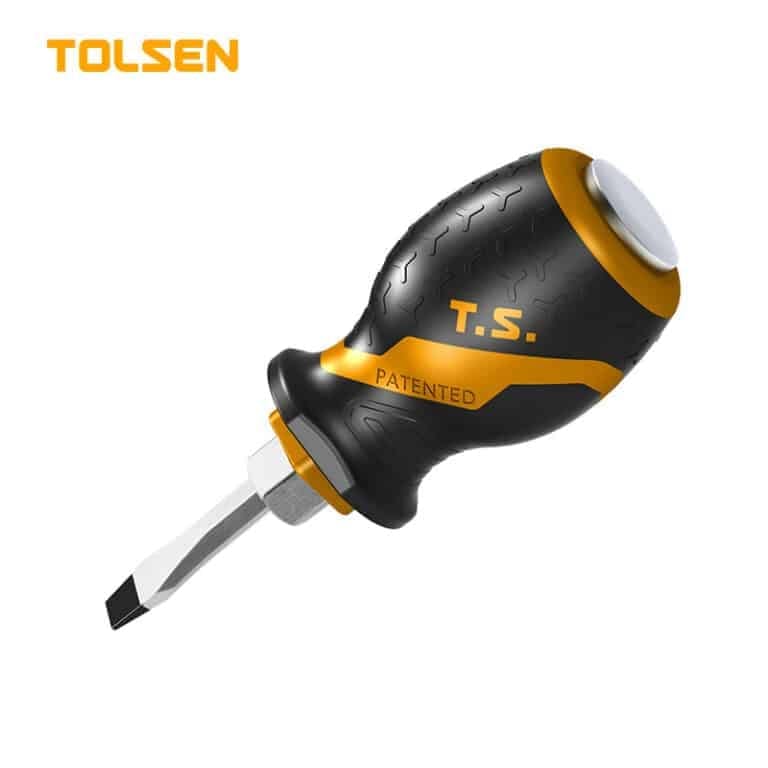 GO-THROUGH SCREWDRIVER, STUBBY - TOLSEN® Tools