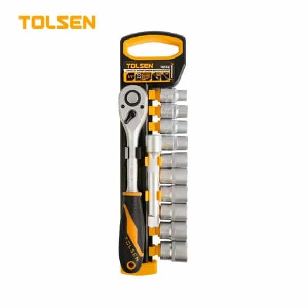 12PCS 1 2 RATCHET HANDLE WITH SOCKET SET TOLSEN Tools